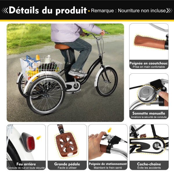 Velo Adulte Ville Tricycle Adulte 20 Pouces MccoMMon - Pliable 3 Roues ...